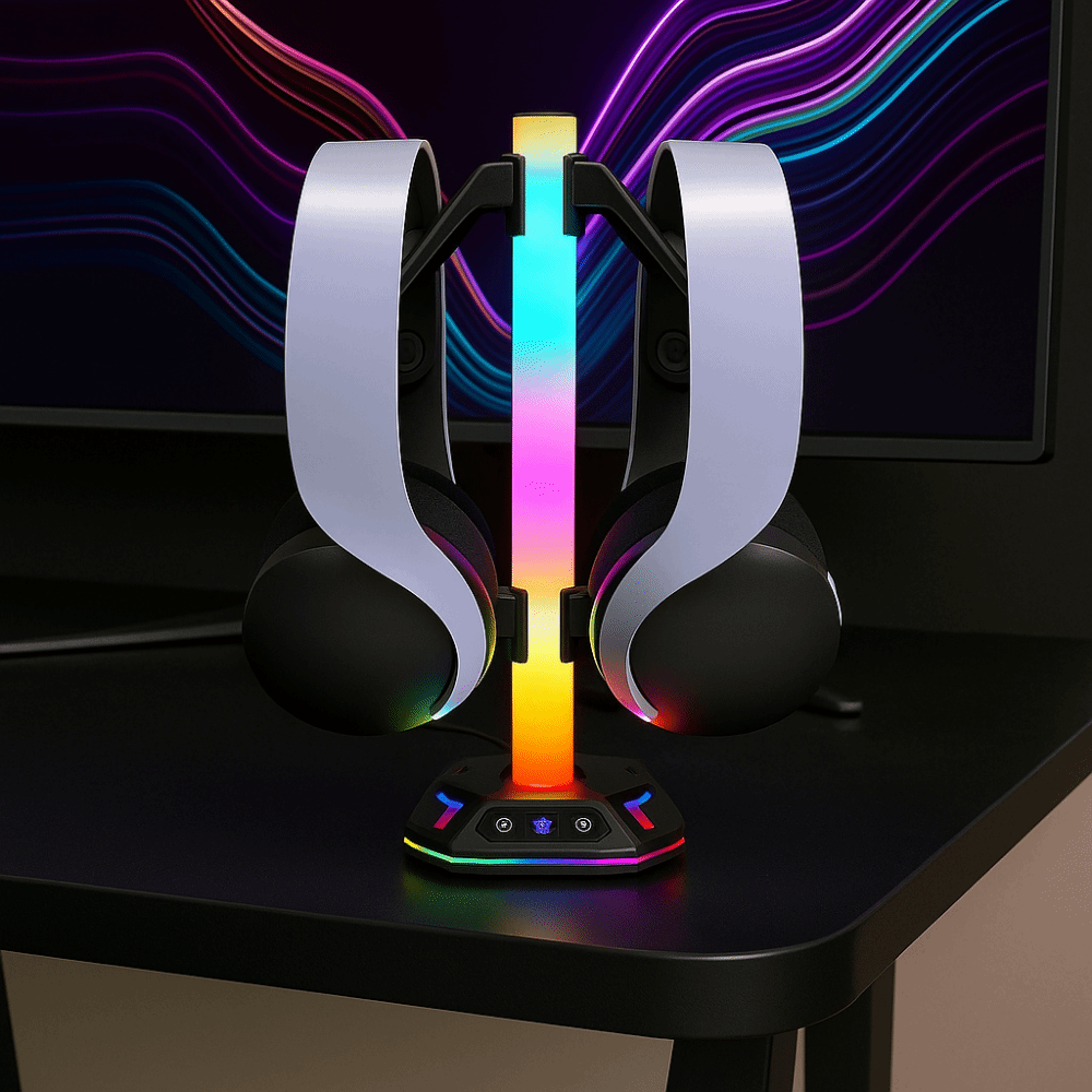 Universal Black RGB Earphone Hanger Dual Ports Data Transmission ...