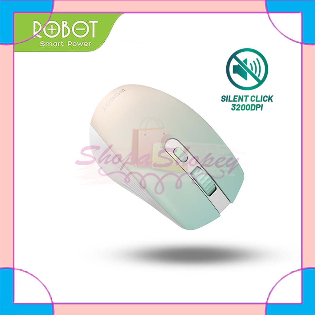ROBOT M370 Mouse Wireless Silent 2.4GHz Optical 3200DPI for PC Laptop ...