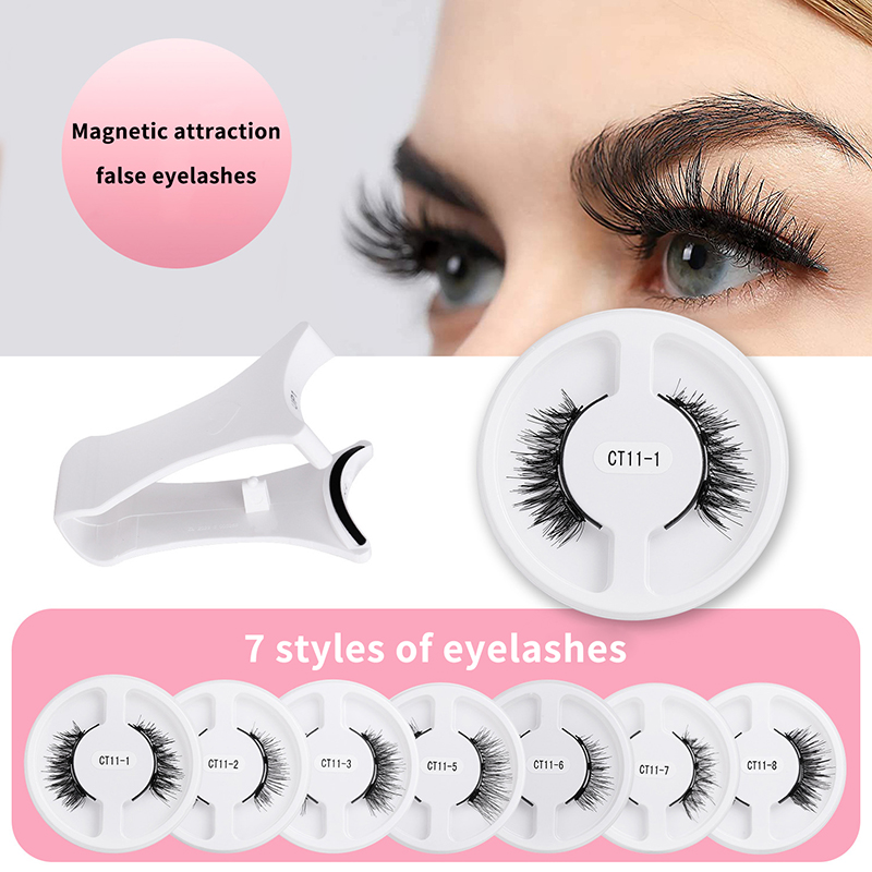1Pair Magnetic Eyelashes Set Reusable Fluffy False Eyelashes And ...