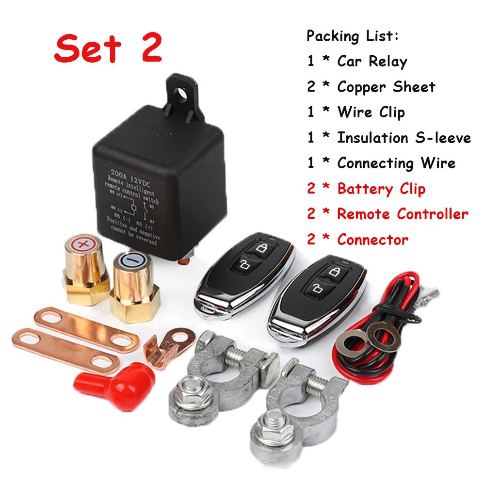 12V 200A Car Relay With Wireless Remote Control Disconnect Switch ...