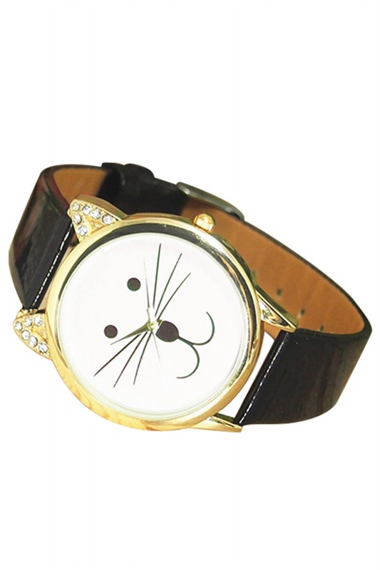 Women's Rhinestone Cat Face Wrist Watch - dhgsgkn31. - ThaiPick