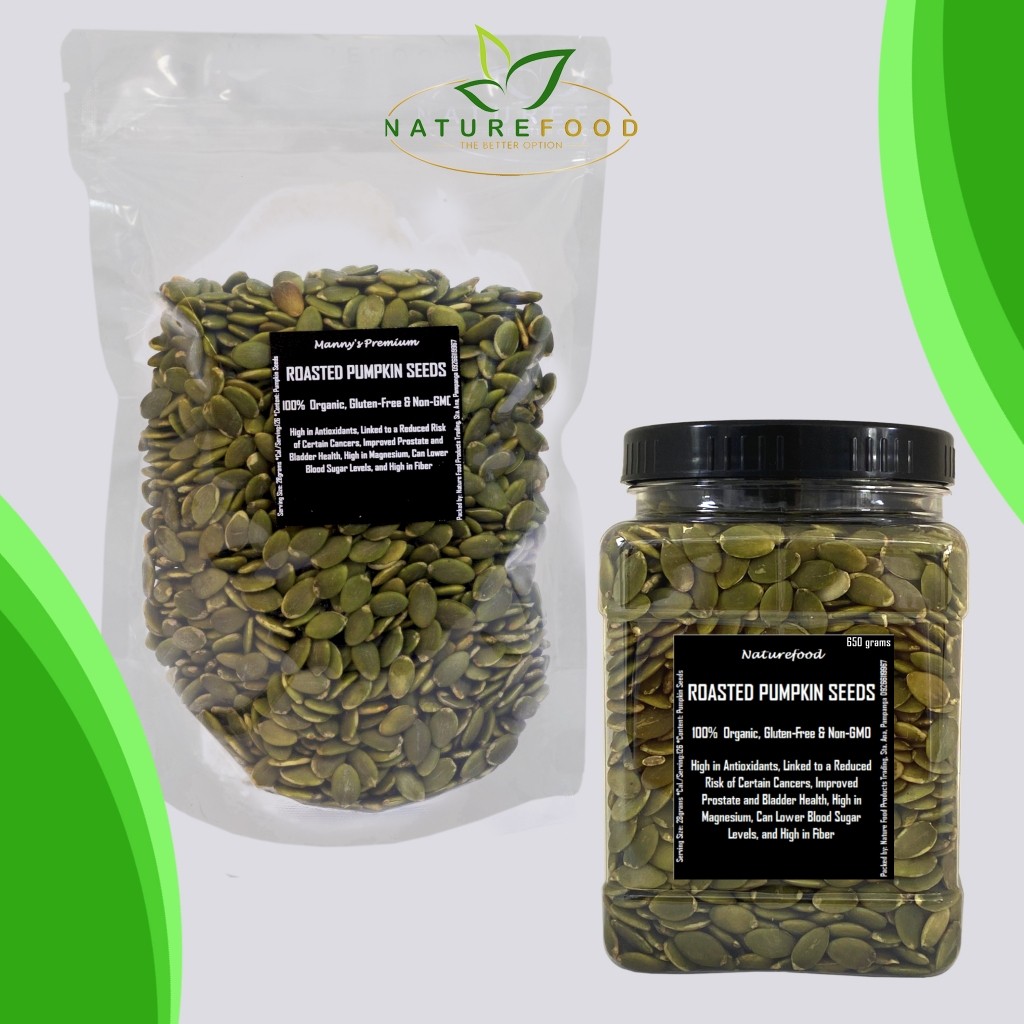 NATUREFOOD Roasted Pumpkin Seeds (Organic, Unsalted, Oil-free, Ready to ...