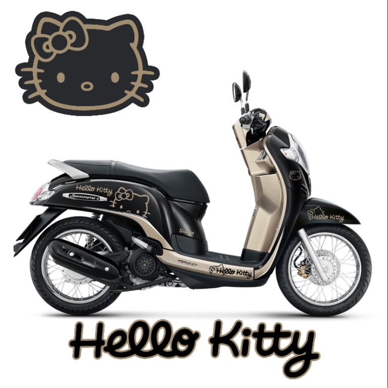 สติ๊กเกอร์คิดตี้ Hello Kitty สำหรับ HONDA SCOOPY i 2017 - 2020 (GEN3 ...