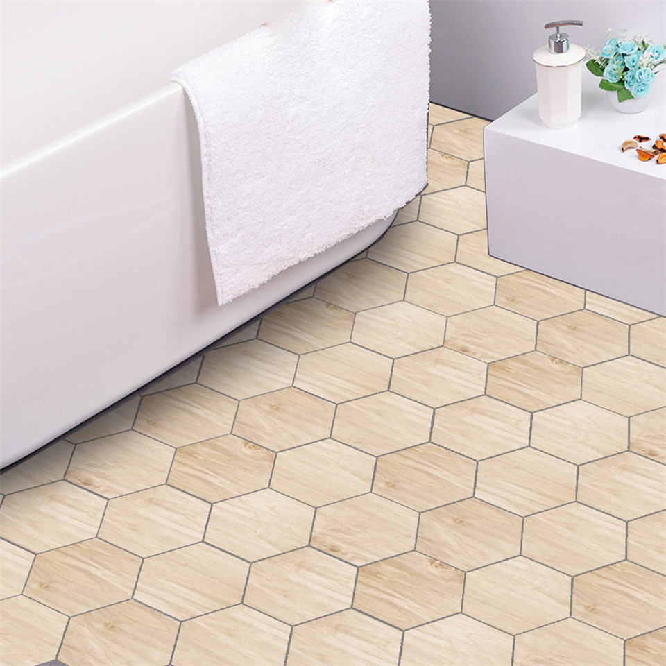 【Hottest Trends】Hexagonal Wood Grain Floor Stickers Self-Adhesive ...