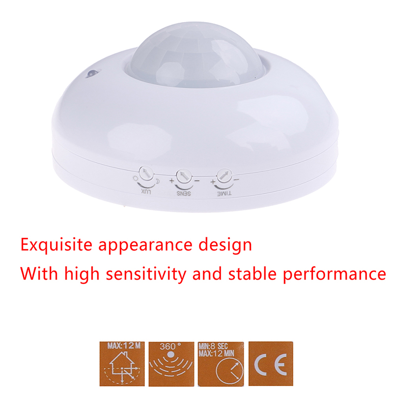 360° Surface Mount PIR Ceiling Occupancy Motion Sensor Detector Light ...