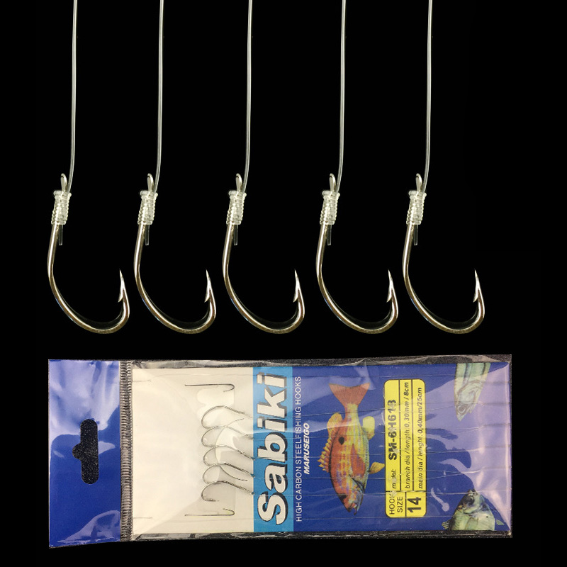 5 Pack/lot String Fishing Hook Tied Transparent Line Tring Hook With ...