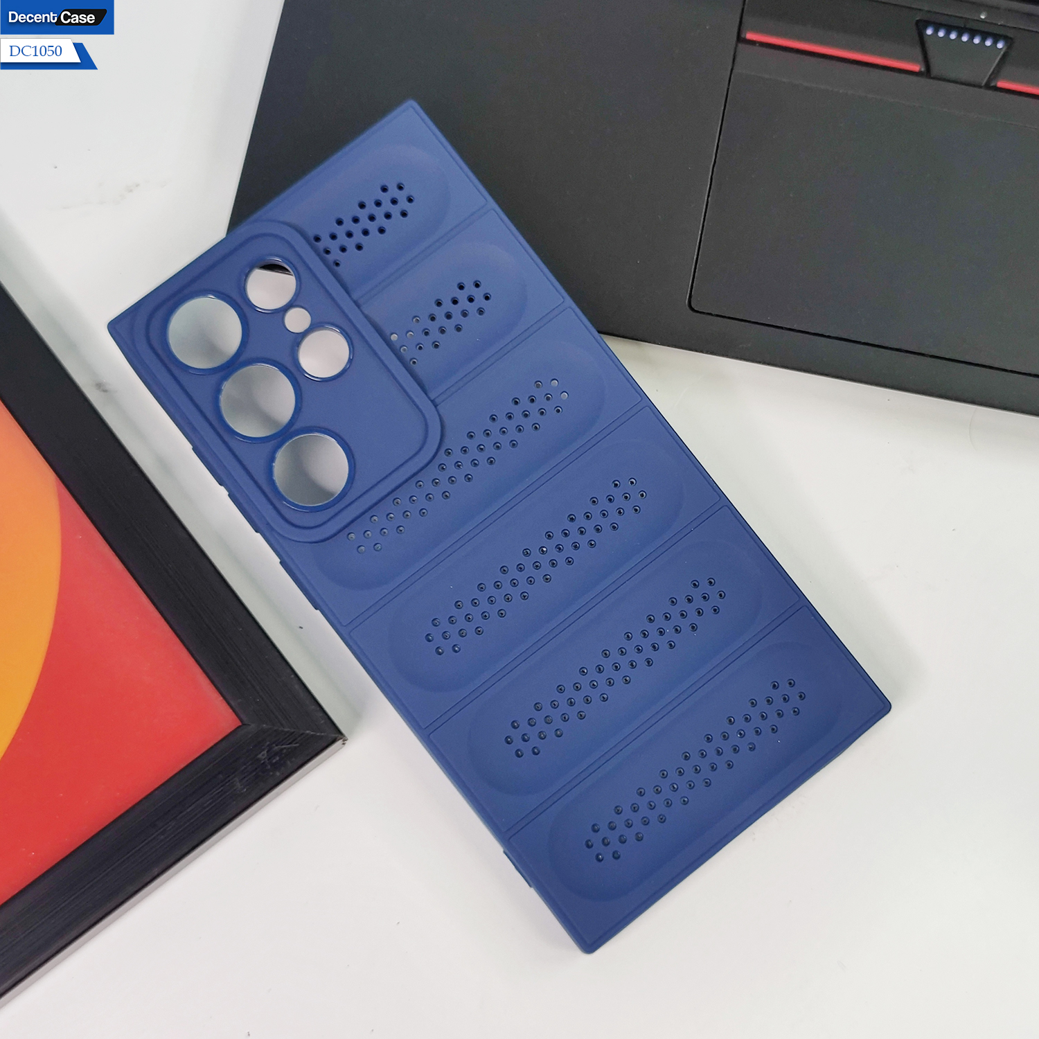 Samsung Galaxy S24 Ultra Cover - Blue - Trendy Breathable Mesh Grid Net ...