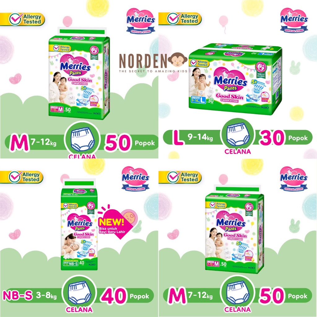[ND] Merries Pampers Diaper PANTS Good Skin / Pampers Merries | Lazada ...