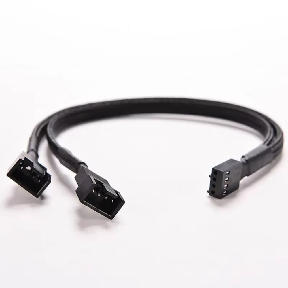 CPU Fan Wire Male To Female 4 Pin Pwm Fan Cable Black Sleeved Braided ...