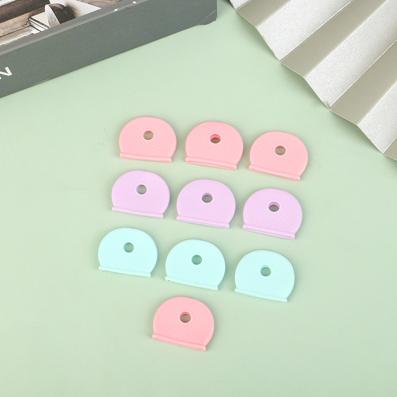 10Pcs Mixed Color PVC Plastic Keys Caps Topper Elastic Case For DIY ...