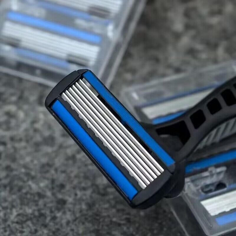 Men's manual razor safety razor 6-layer stainless steel hair removal ...