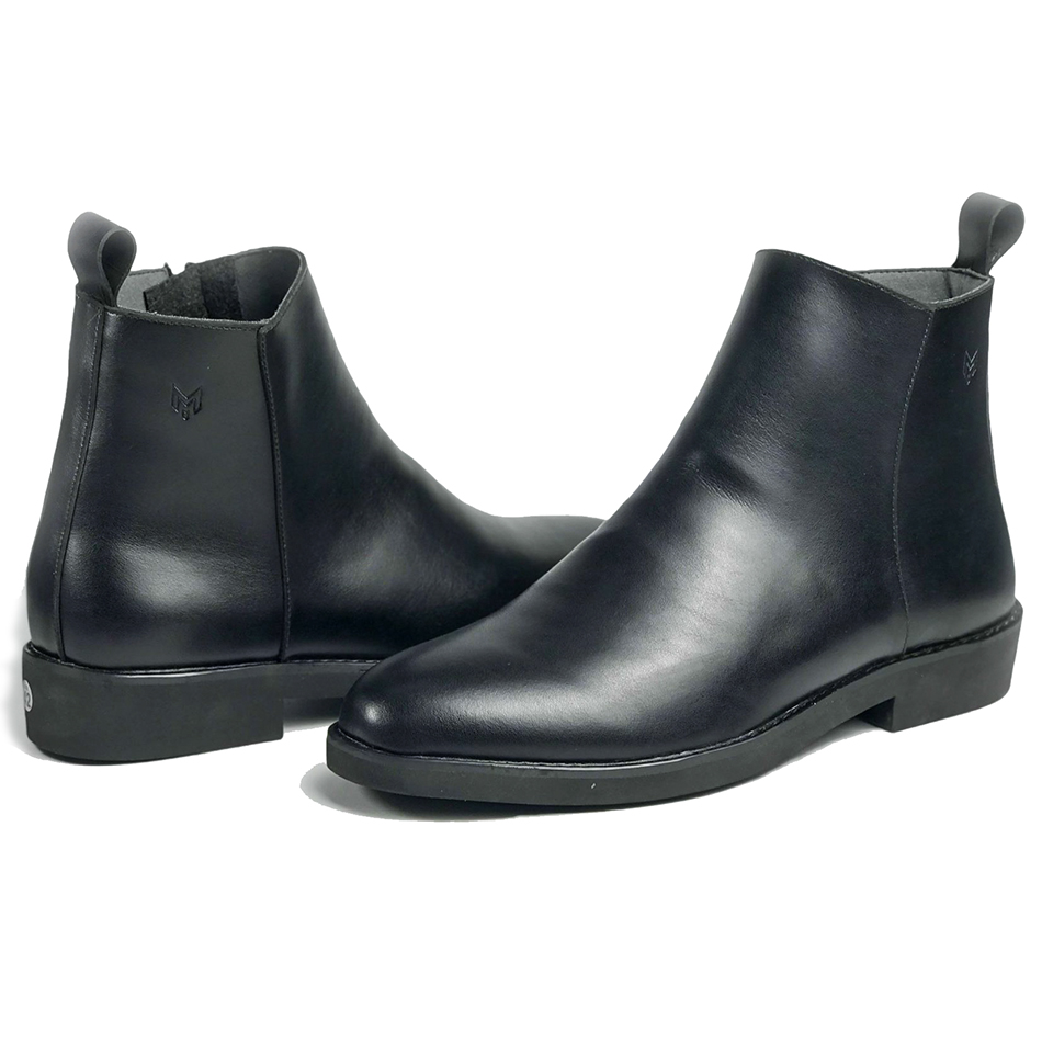 Giày Chelsea Zip Boots MAD Black cao cổ nam da bò cao cấp giao hàng ...