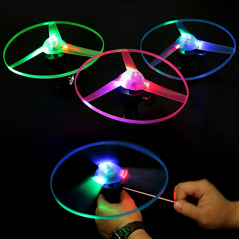 Flying Spinning Luminous Toys Glowing Flyer For Kids LED Light Handle ...