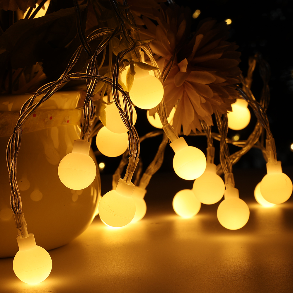 USB LED Ball Garland Lights Fairy String Home Room Holiday Wedding ...