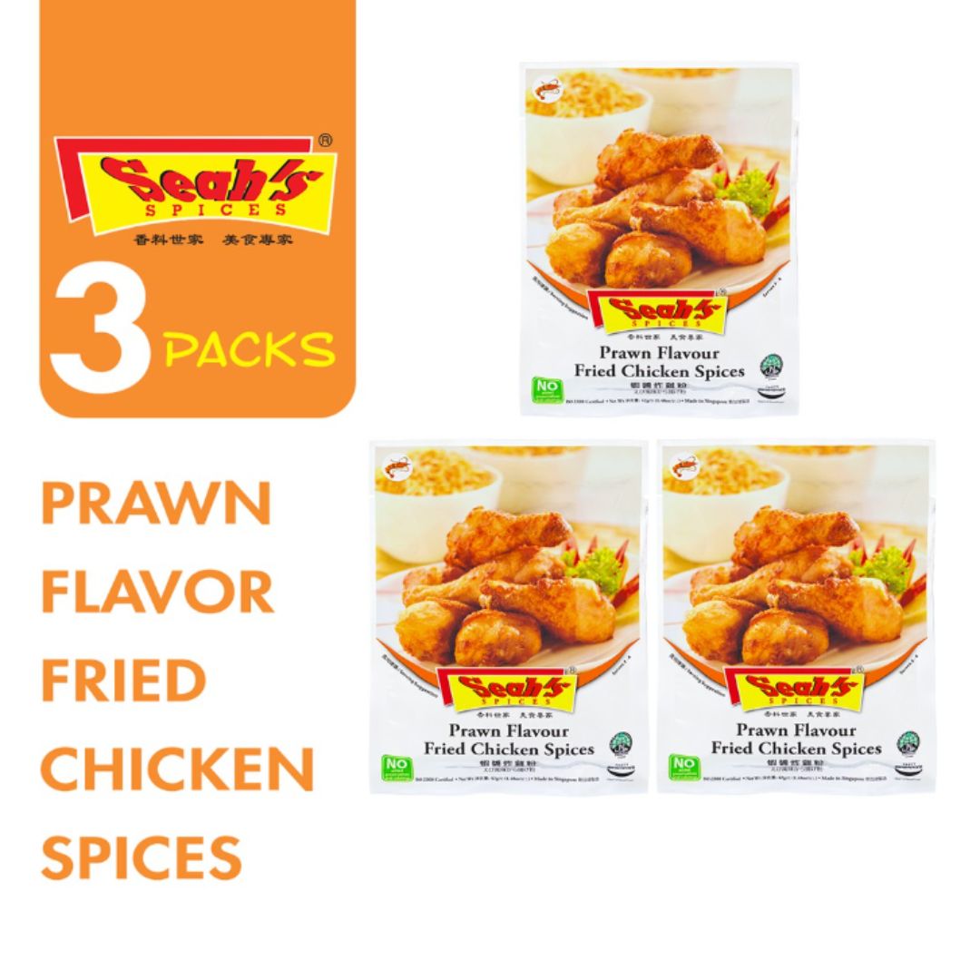 [BUNDLE OF 3] Seah's Spices Prawn Flavour Fried Chicken Spices Premix ...