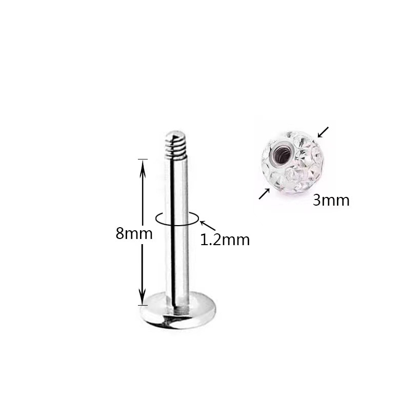 New Lip Nail Shambhala Full Diamond Ball Lip Nail T-shaped Flat Bottom ...