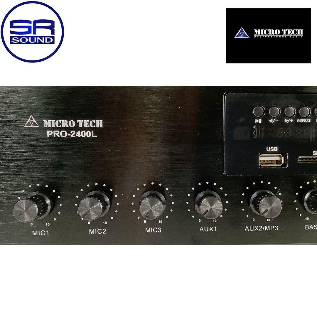 MICROTECH PRO2400L เพาเวอร์แอมป์แบบมีลายน์ 70-100 V USB/MP3/FM รองรับการเชื่อมต่อ Bluetooth ...