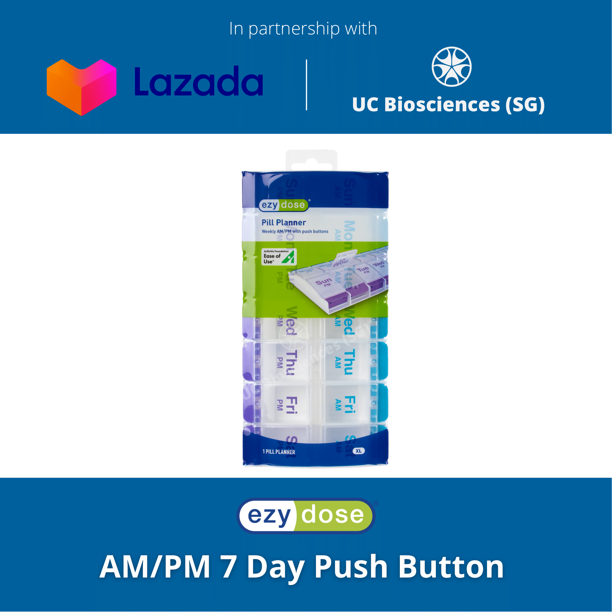 Ezy Dose® AM/PM 7 Day Push Button | Lazada Singapore