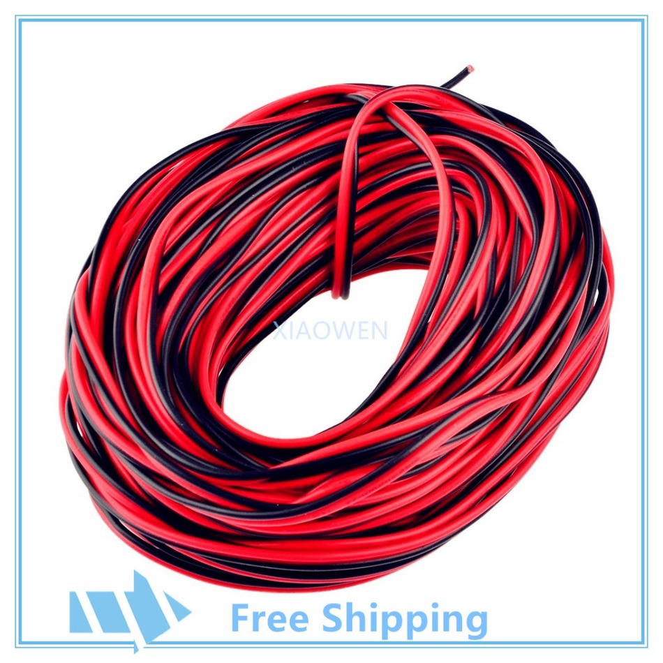 【TopazTrove】2pin Wire 10m 20m 50m 100m Electric 22AWG Extension Cable ...
