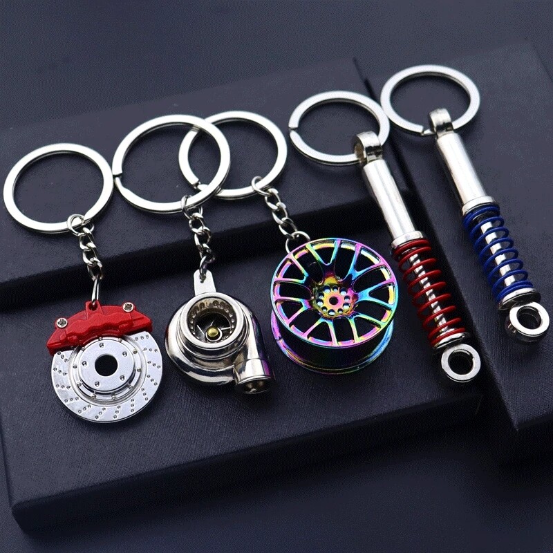 FG Creative Metal Keychain Shifter Wheel Hub Brake Disc Car Keychain ...