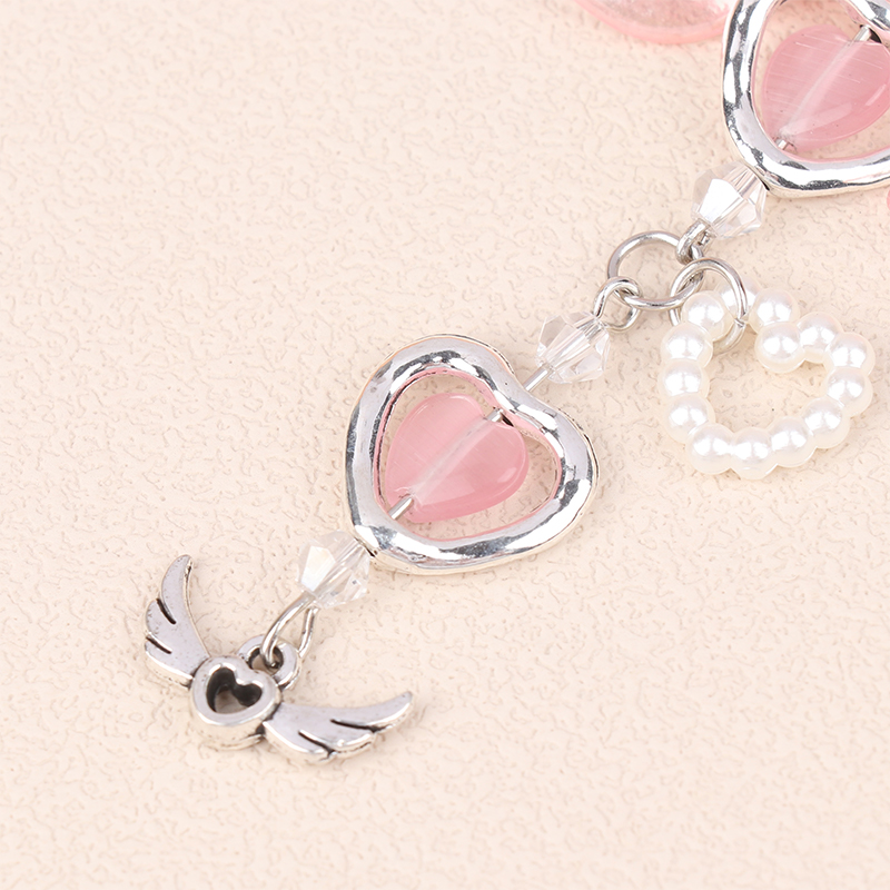 Sweet Pink Bowknot Heart Phone Chains For Girl Cute Flower Star Phone ...