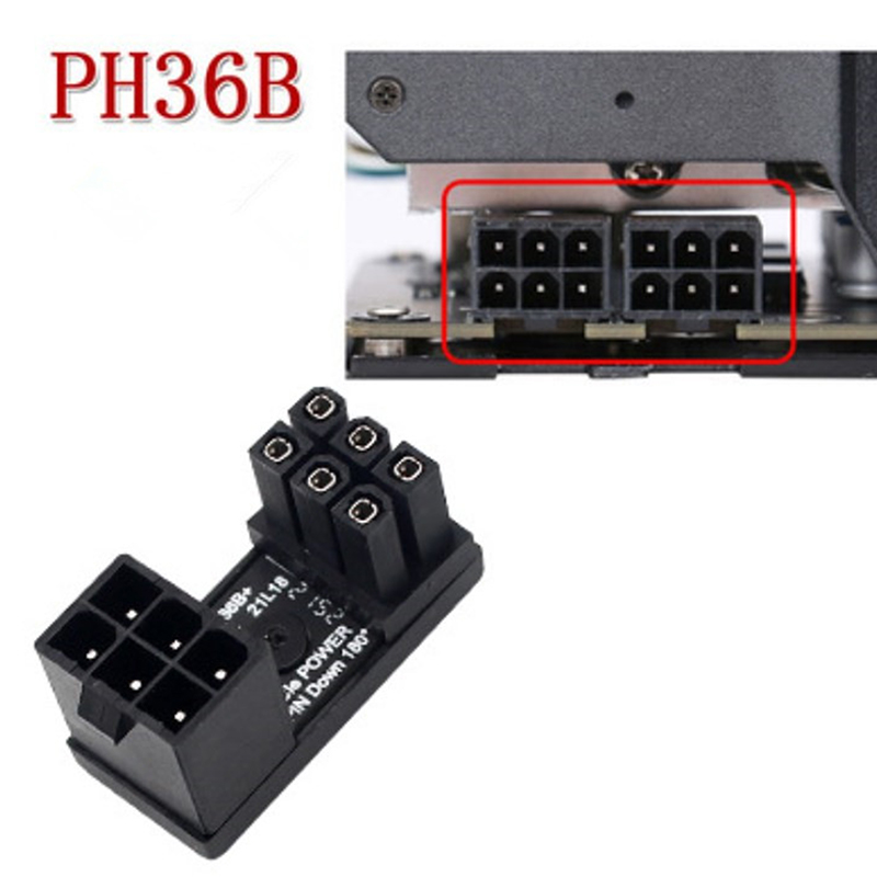 Female Power Gpu Power 180 Degree Angled Graphics Video Card To 8 Pin ...
