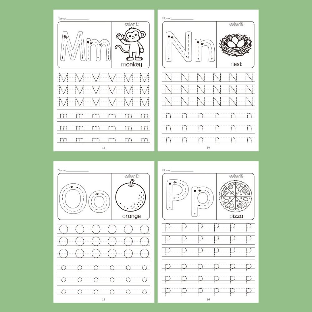 Funny Children English Coloring Book 26 Alphabet Practicing Uppercase ...