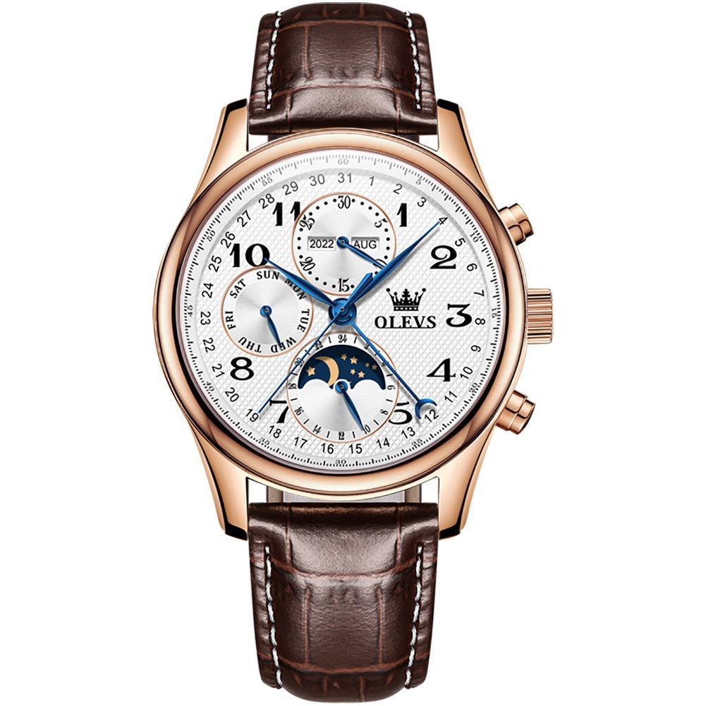 OLEVS 6667 Waterproof Watch For Men Stainless Steel Band Automatic ...