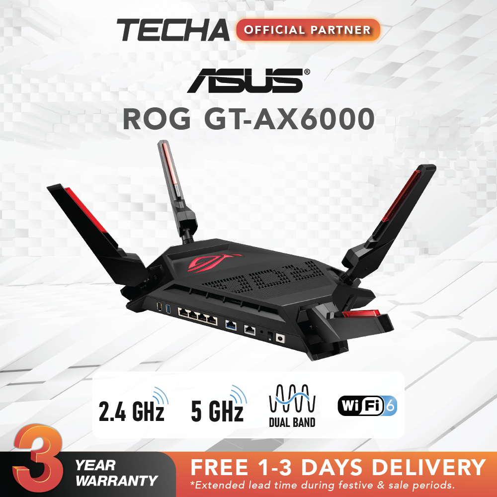 [FREE NEXT DAY] ASUS ROG GT-AX6000 | Rapture Dual-Band WiFi 6 Gaming ...