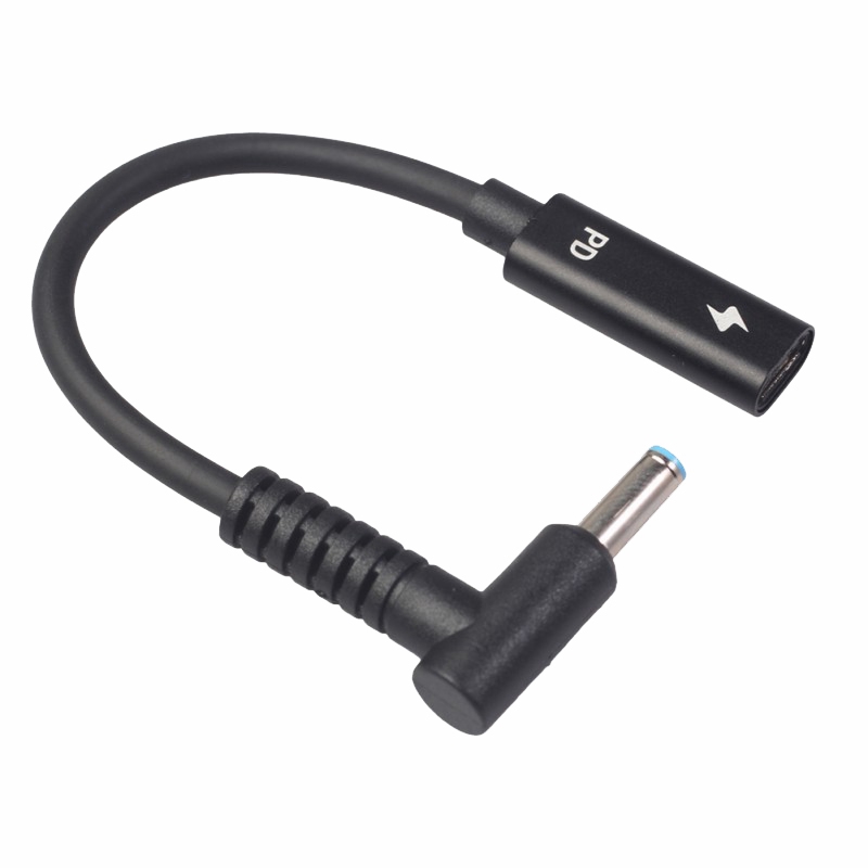 USB Type C Female to HP4506 Male 90° Adapter Cable 4.5X3.0mm Plug Dc ...
