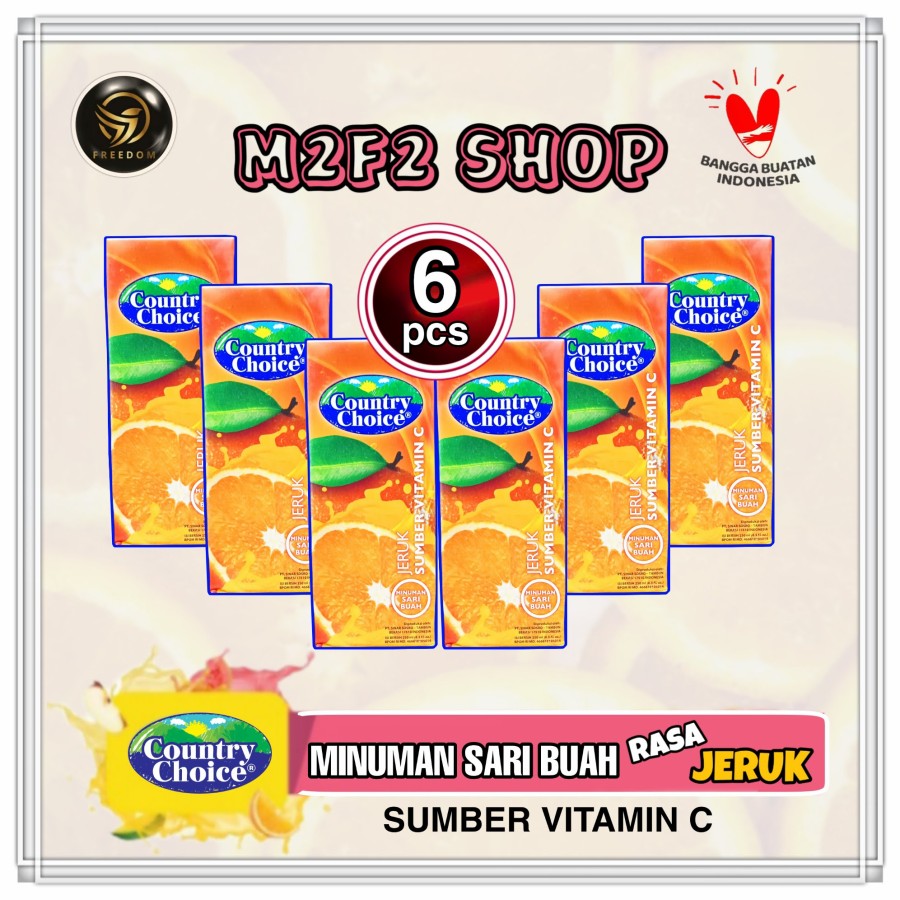Juice Country Choice Orange | Jus Jeruk - 250 ml (Kemasan 6 Pcs ...