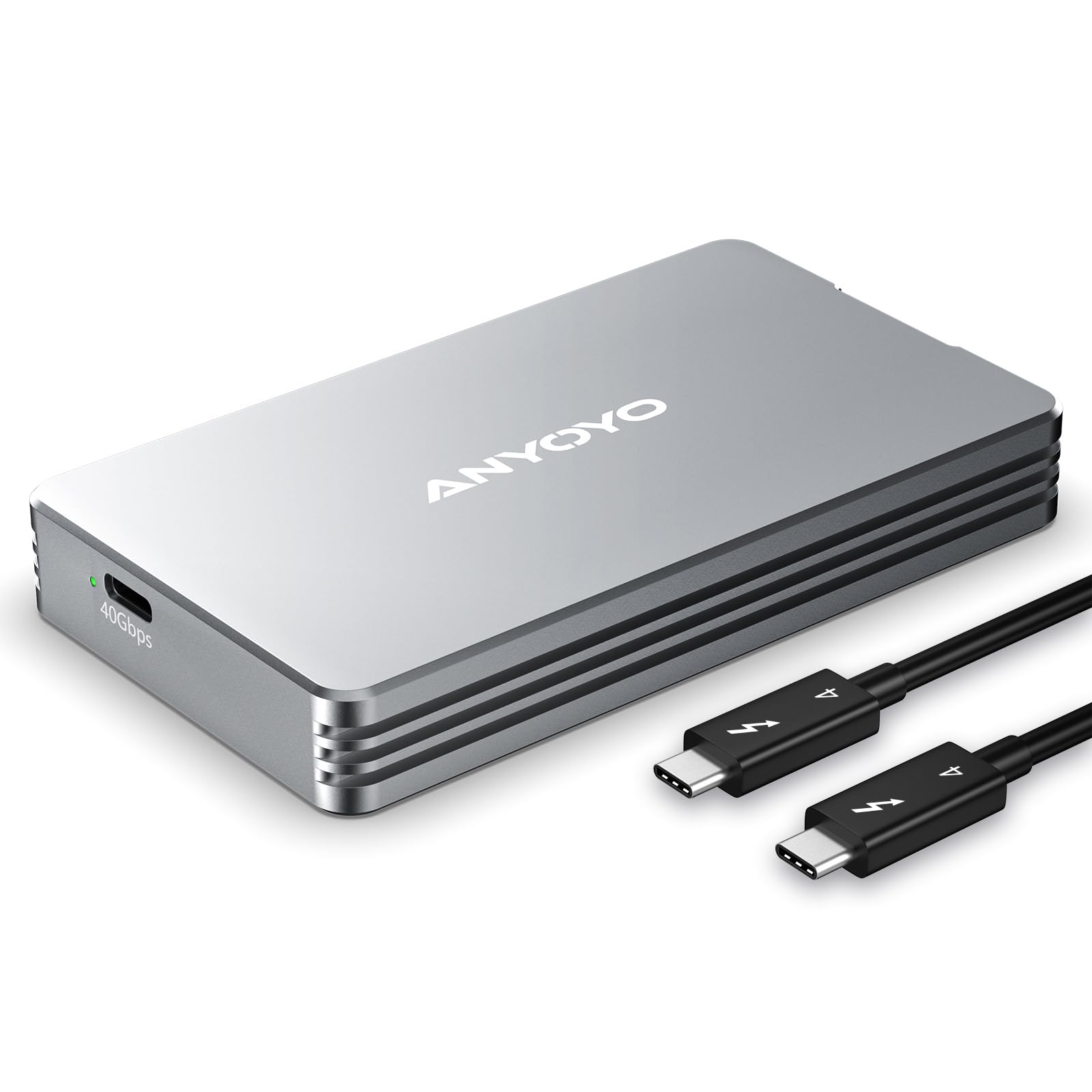 Anyoyo 40Gbps M.2 NVMe SSD Enclosure with Fan, USB4 M.2 SSD Enclosure ...