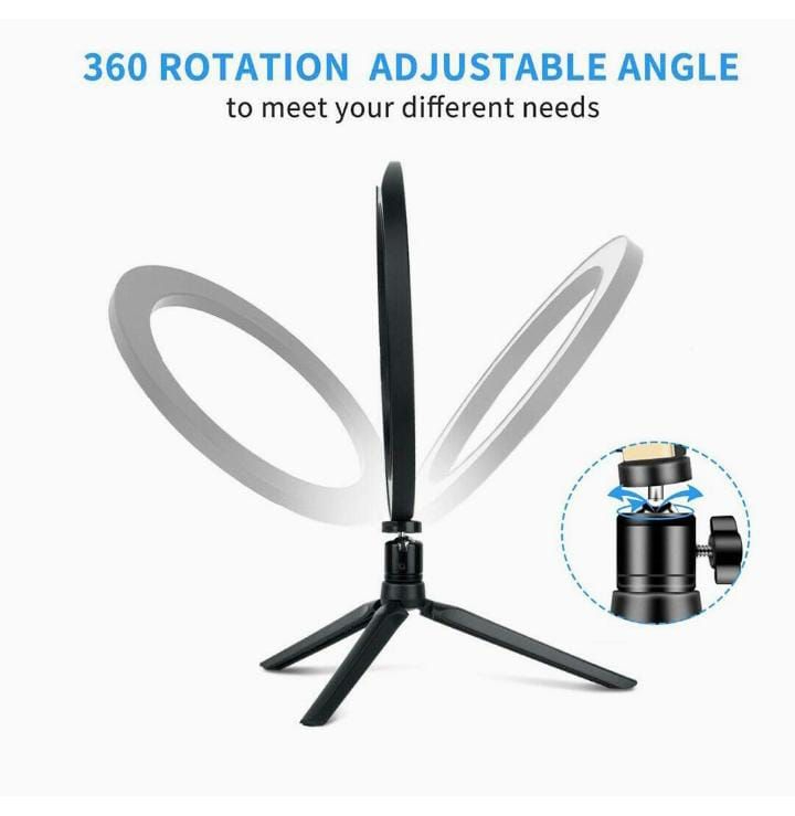 20cm Dimmable LED Studio Ring Light Photography With Mobile Holder ...