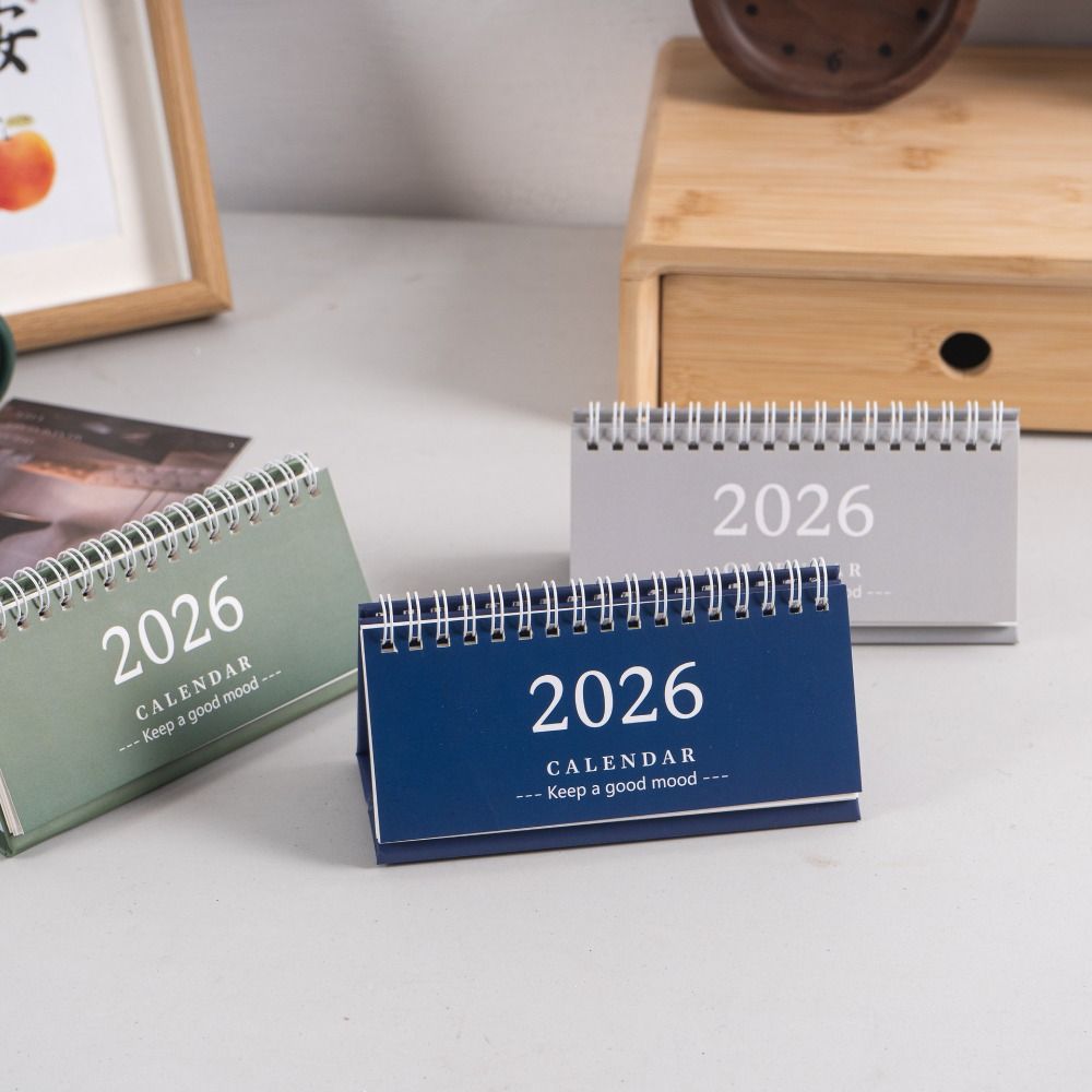 Simple Coil 2026 Desk Calendar Portable Desktop Decoration English ...