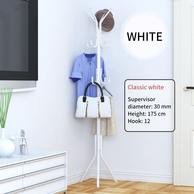 (HOME+) 12 Hooks Clothes Rack Hat and Coat Garment Hanger Floor ...