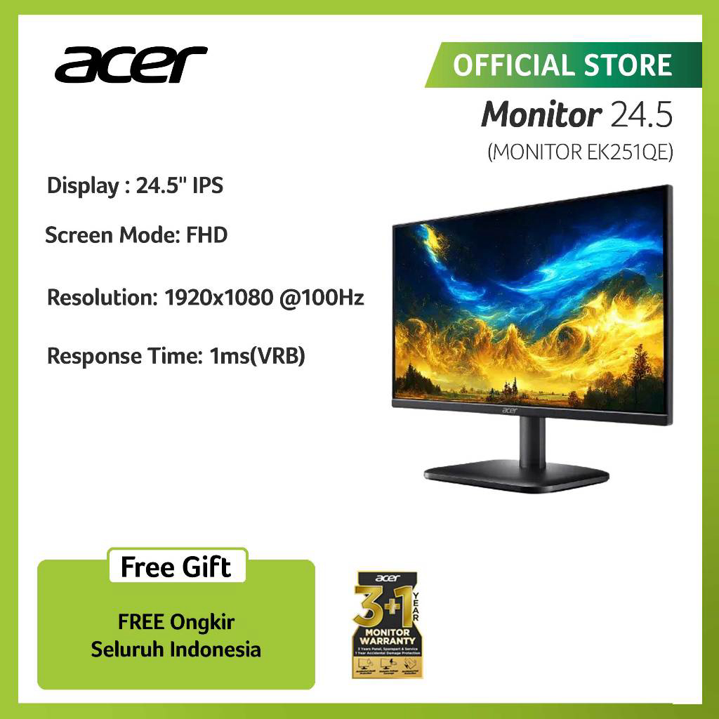 Acer Monitor 24.5 Inch EK251Q Ebi | FHD 100Hz | Lazada Indonesia