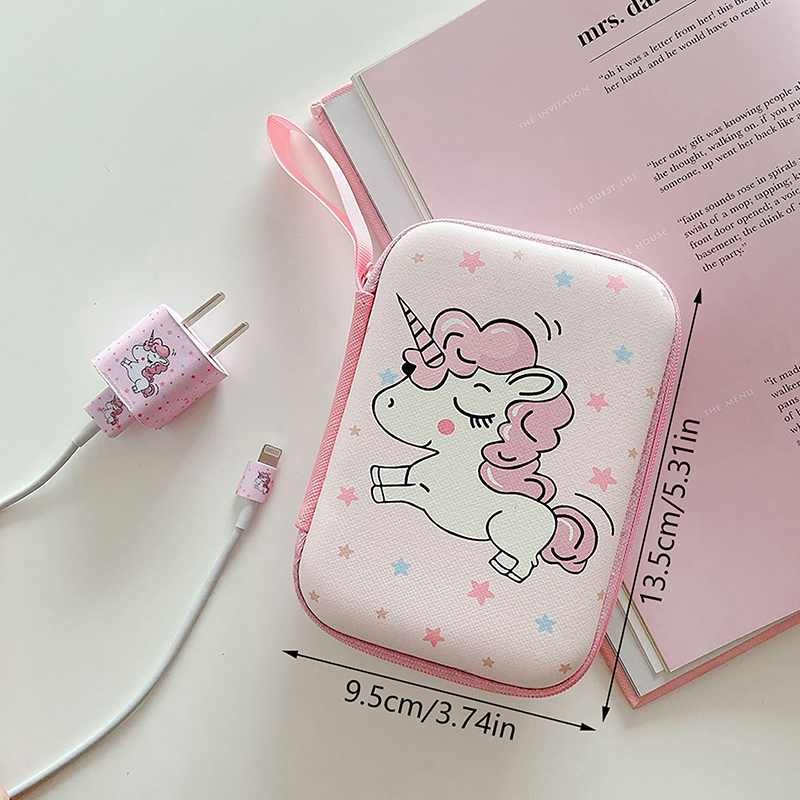 Cute Cartoon Fruit Flower Pattern Headphone Data Cable Storage Bags ...