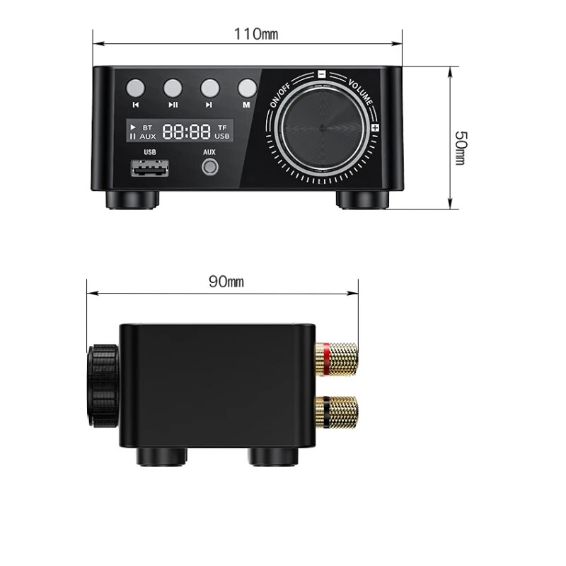 【Booming】 5.0 Hifi Audio Amplifier Digital Power Board 50wx2 Stereo Amp ...