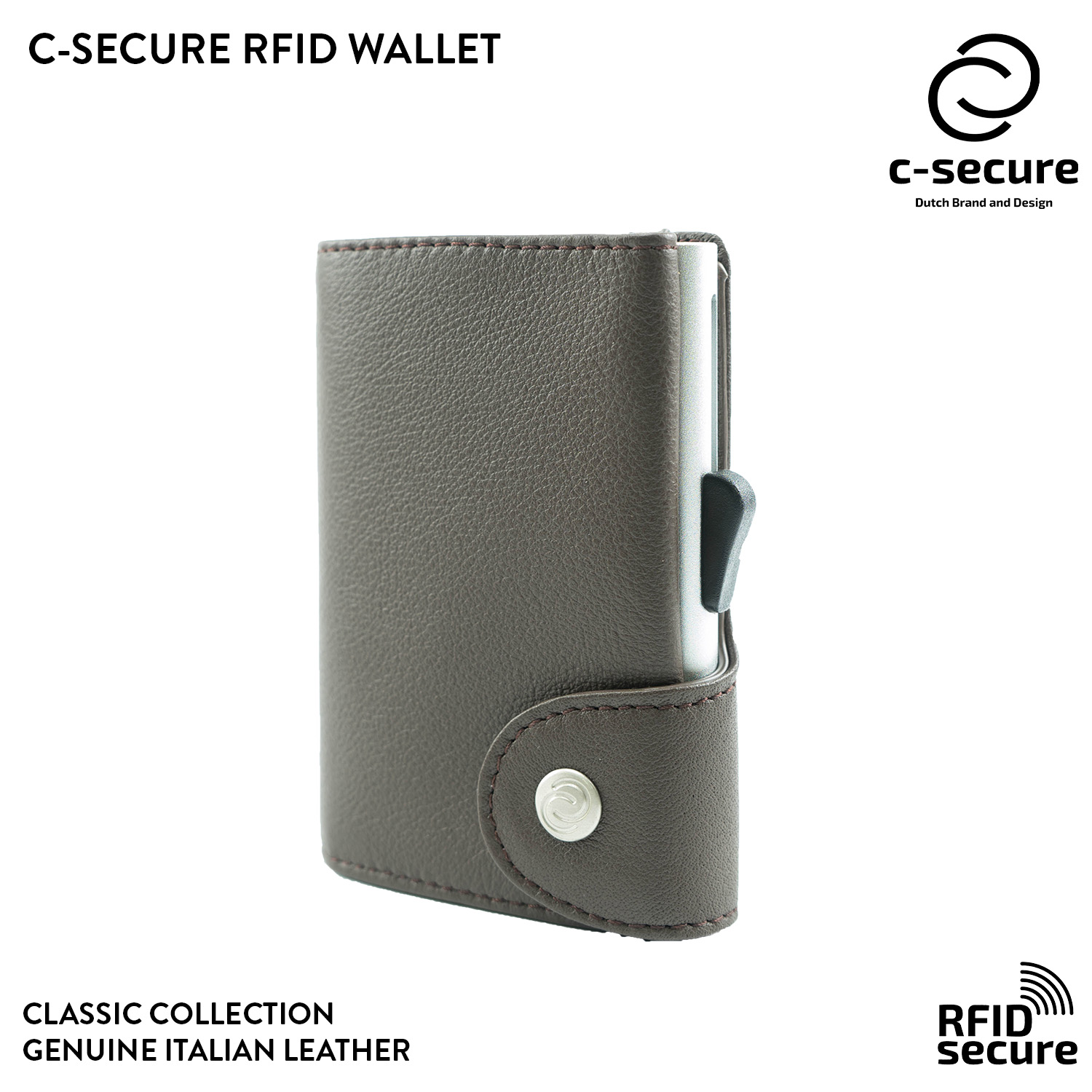 C-SECURE กระเป๋าใส่บัตร (RFID Protection) รุ่น Classic หนังวัวแท้ C ...