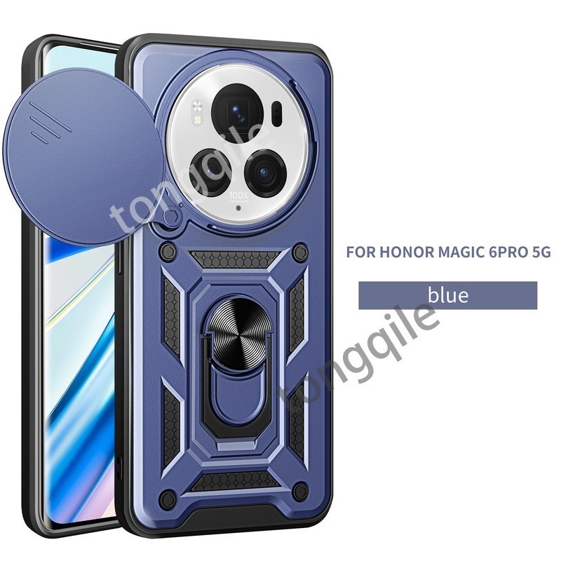 เคสสำหรับ Honor Magic 6 Pro Magic6 6Pro 5G เคสหลังโทรศัพท์2024เกราะกันกระแทกตัวยึดวงแหวนโลหะ ...