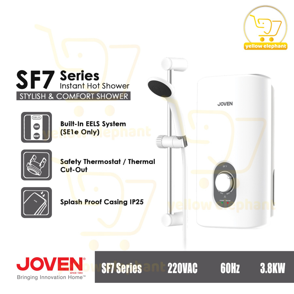 Joven EC757 SF7 Instant Shower Water Heater (Single Point) Yellow Elephant Everyday Low Price ...