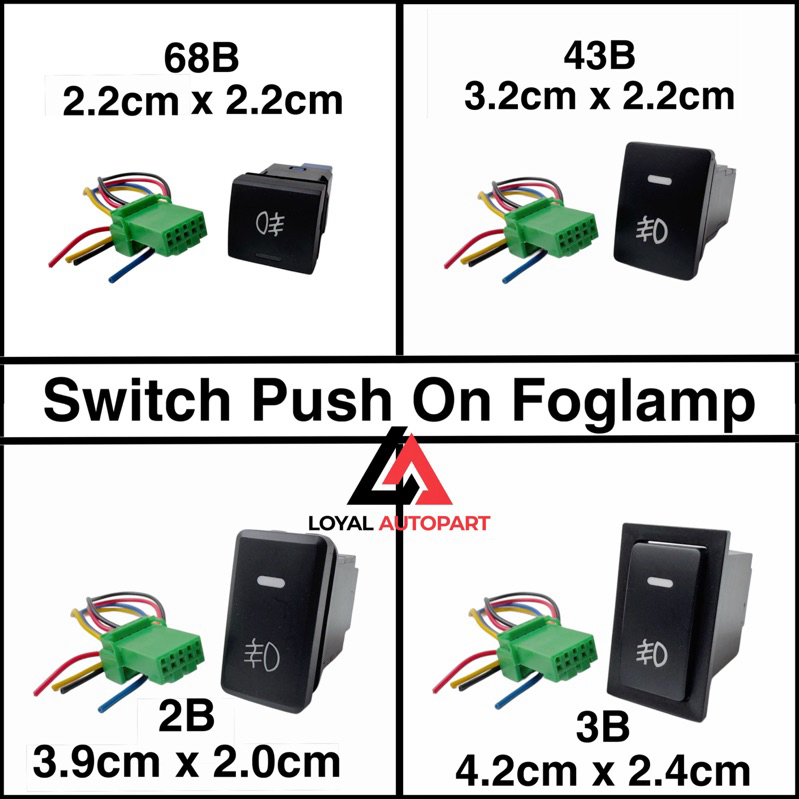 Switch Saklar On Off Foglamp Lampu Tembak Mobil Universal Model Tekan ...