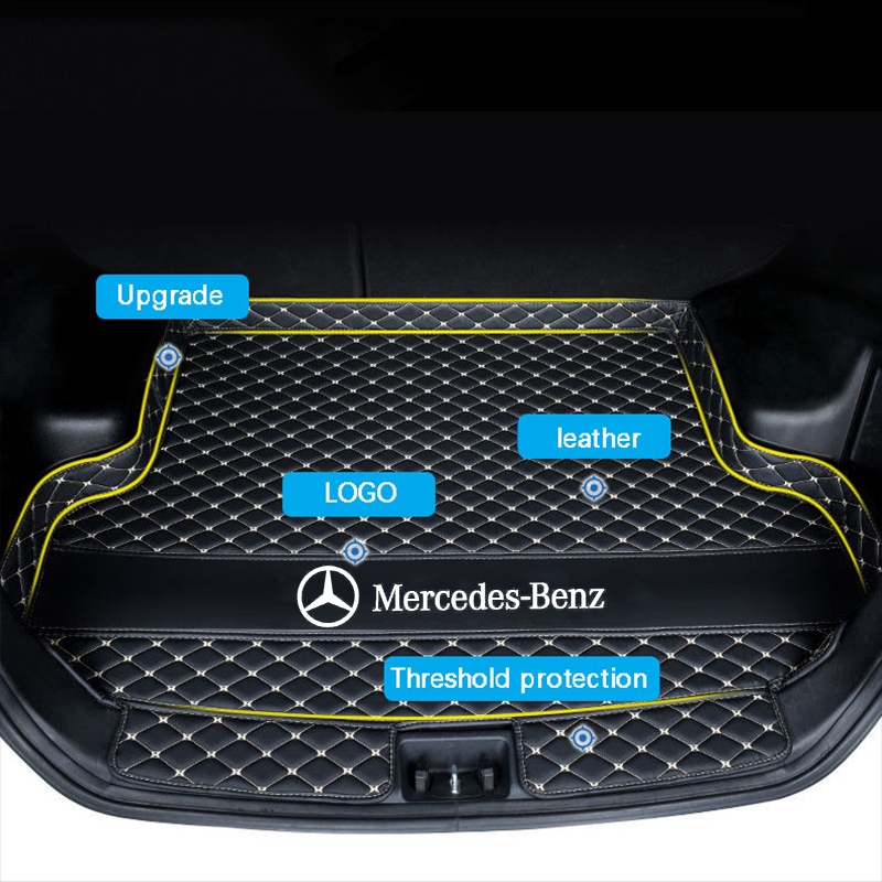 รถหนัง Trunk กระเป๋าเดินทางป้องกันพรมสำหรับ Mercedes Benz Benz GLA GLB ...