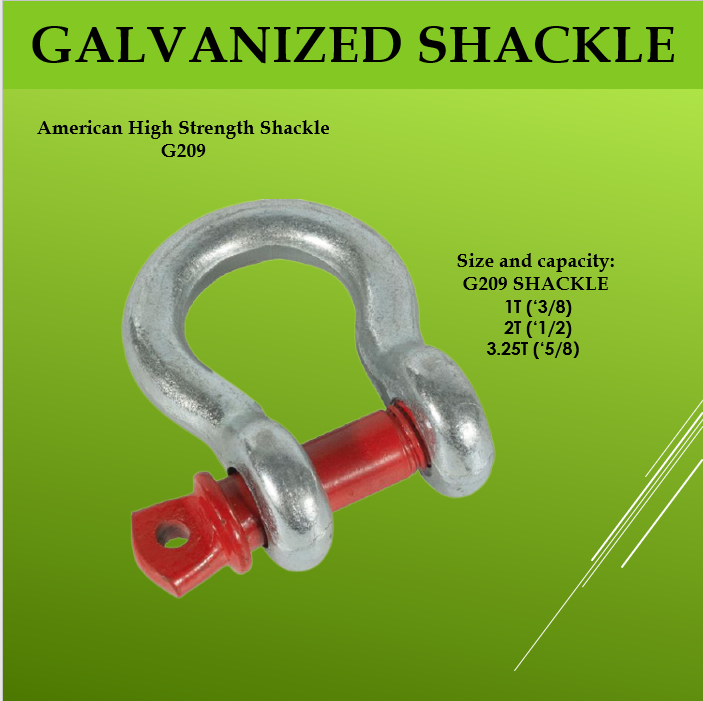1T 2T 3.25T Shackle Galvanized Anchor Shackles Carbon Steel Shackle US ...