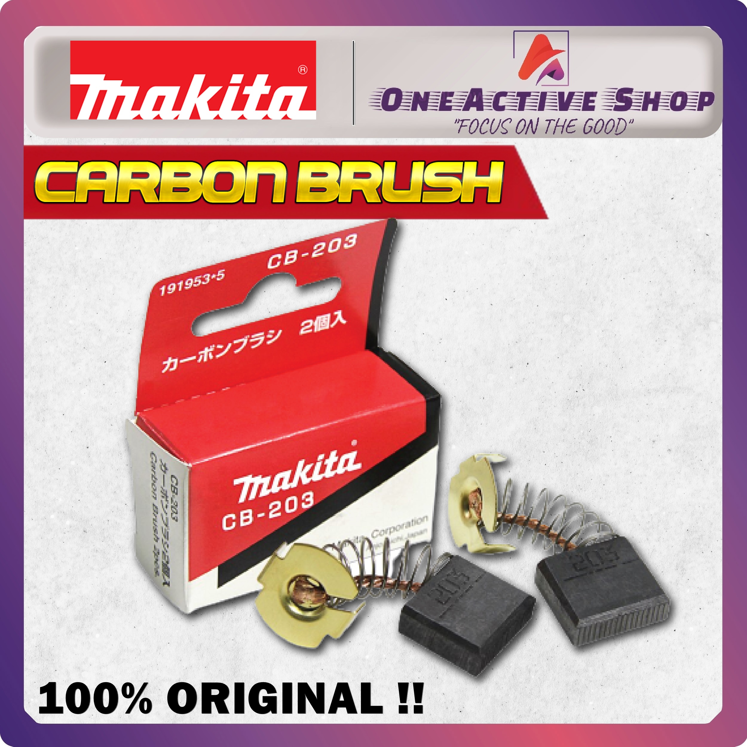MAKITA Carbon Brush CB-203 MAKITA Original Carbon Brush for HW1200, HW1300, LC1230, LW1400 ...