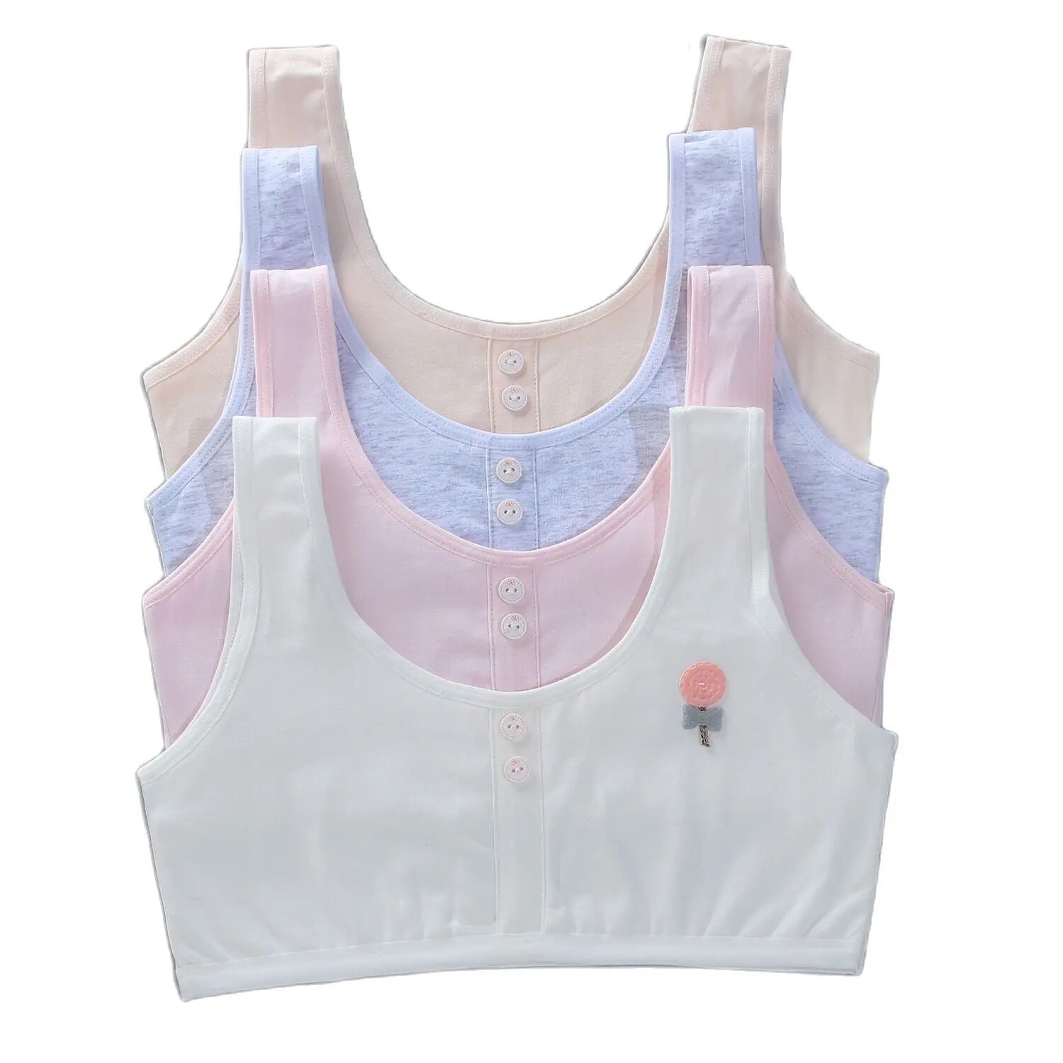 8 16Y Cotton Kids Girls Training Bra Adolescente Girl's Sport Bras ...