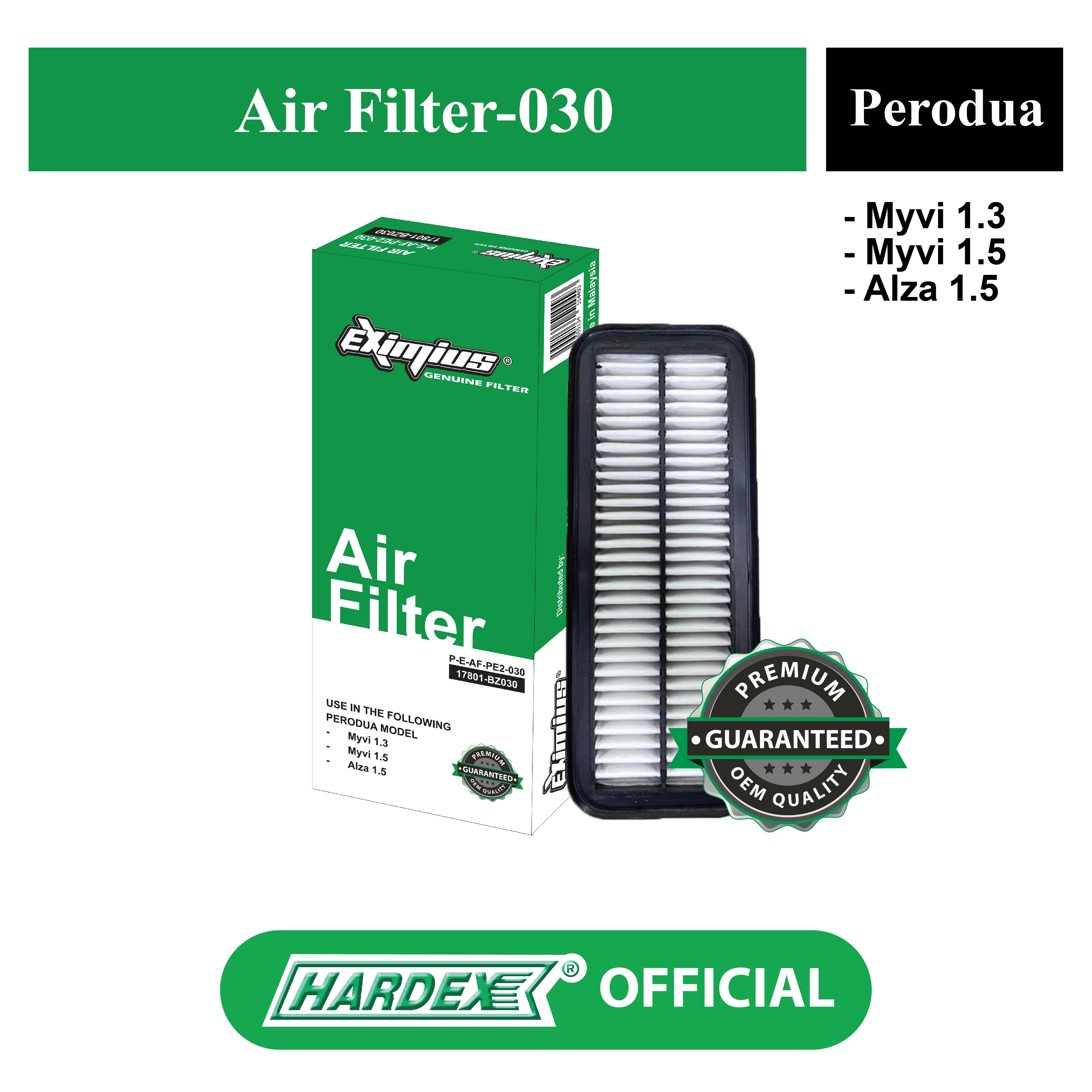 HARDEX Eximius Air Filter - 030 - Perodua Myvi 1.3 & Myvi 1.5 & Alza 1. ...