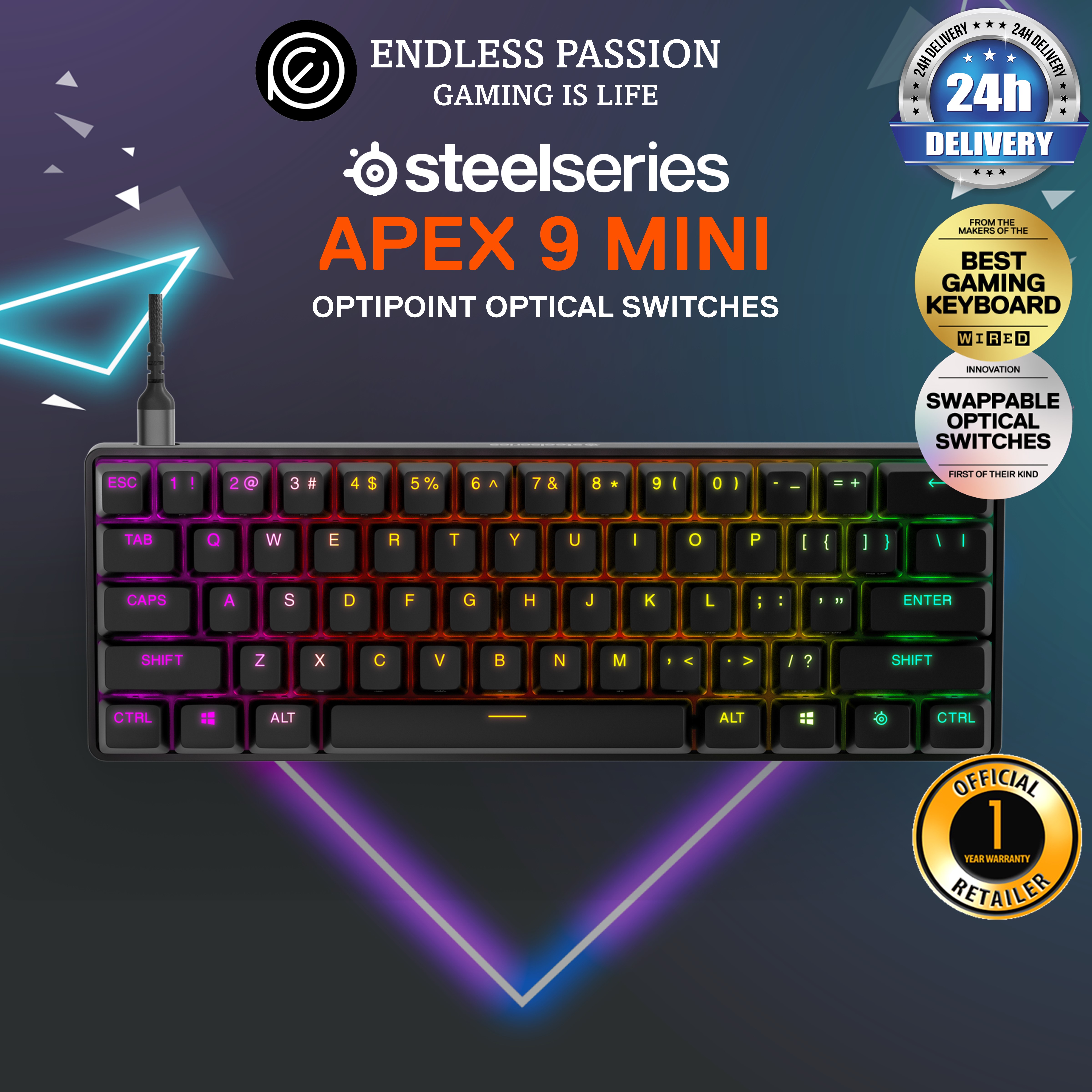 SteelSeries Apex 9 Mini Mechanical Gaming Keyboard | Lazada Singapore