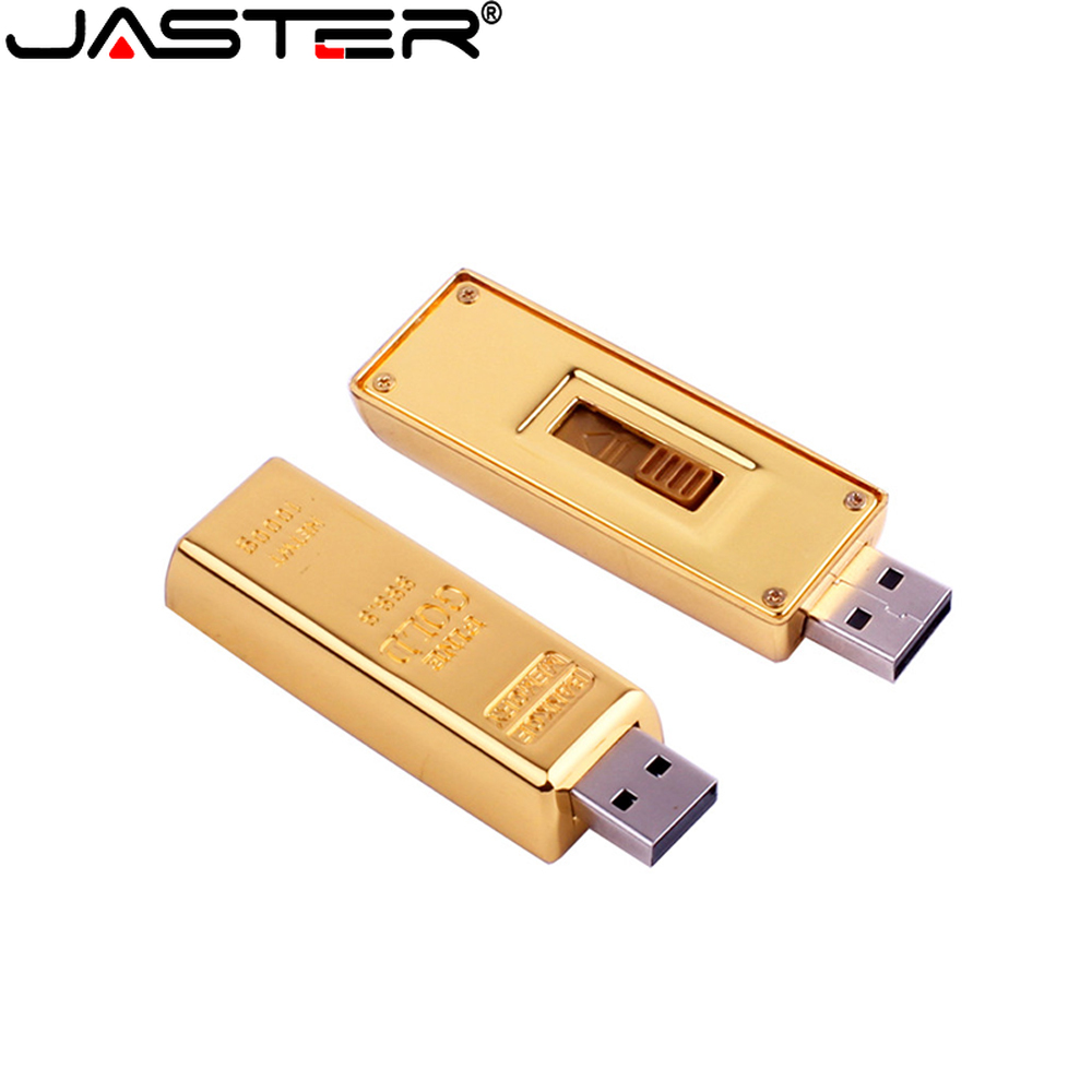 JASTER Gold Bar Pen Drive 64GB Metal Usb Flash Drive 32GB High Speed ...