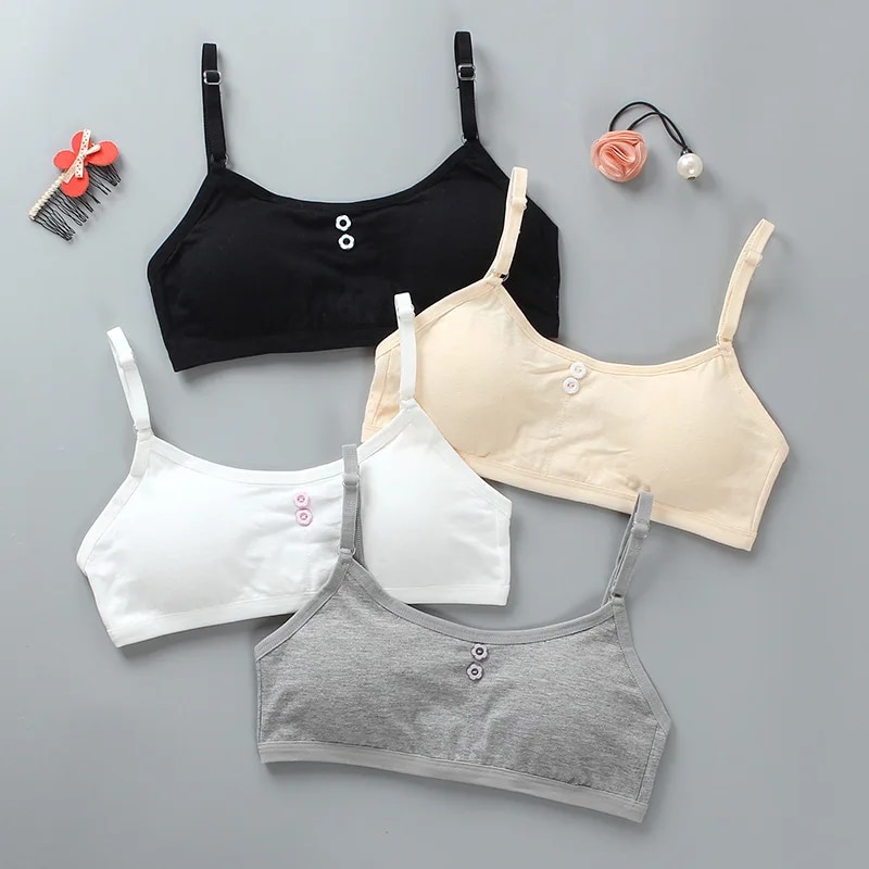 8 16 Years Cotton Girls Training Bra Adolescente Girl's Sport Bras Teen ...